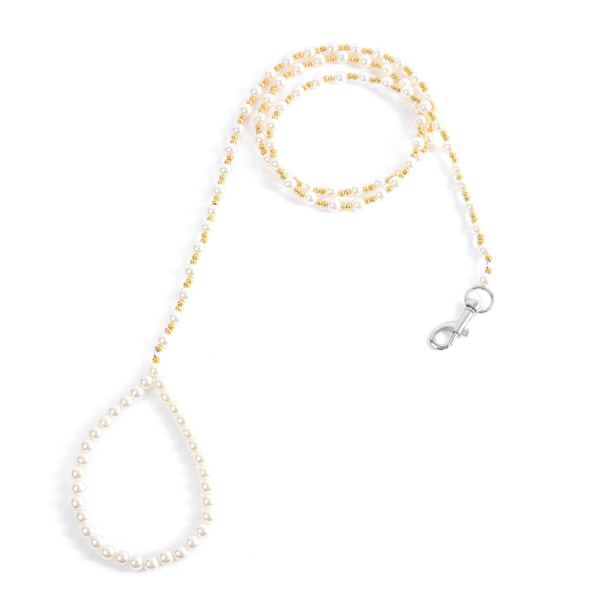 Домашние животные Красочные бисерные буксировочные веревки для собак белые бусины ведьма_120 см*8 мм (в пределах