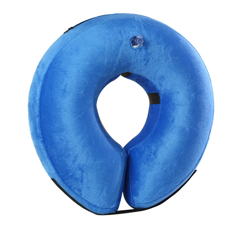Надувной элизабетанский воротник для кошек и собак, синий размер M, диаметр шеи 7-8 см, обхват 25-36 см