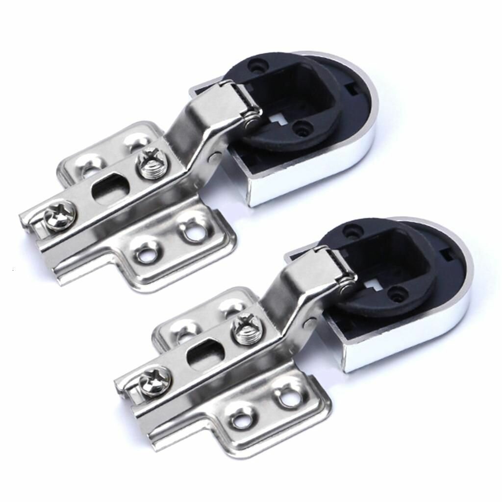 2 шт. Гидравлические петли для стеклянных дверей, фурнитура для домашнего винного шкафа, - Средняя изогнутая полукрышка