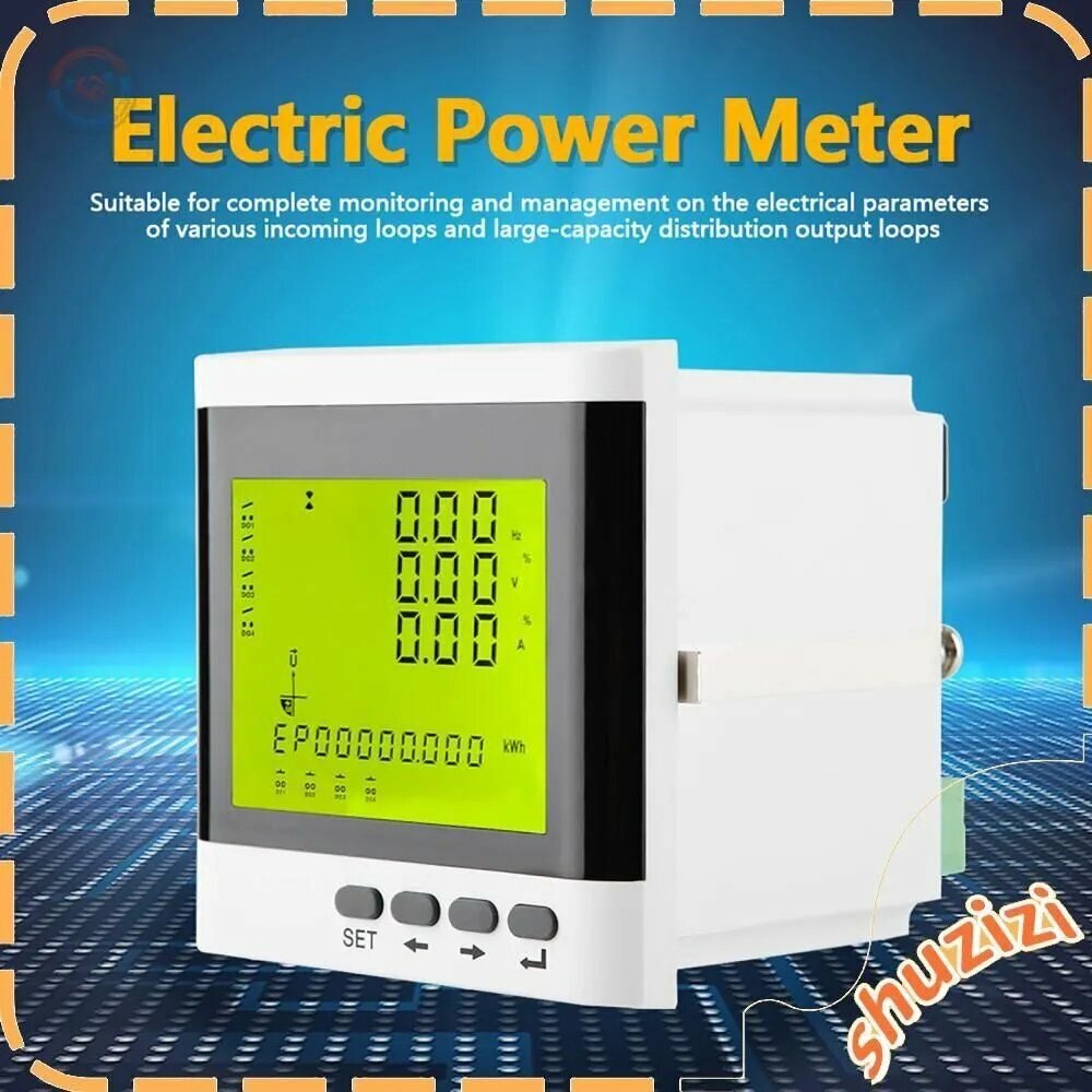 Интеллектуальный счетчик энергии трехфазный, многофункциональный измеритель мощности с ЖК-дисплеем, RS485 и MODBUS-RTU для контроля электричества