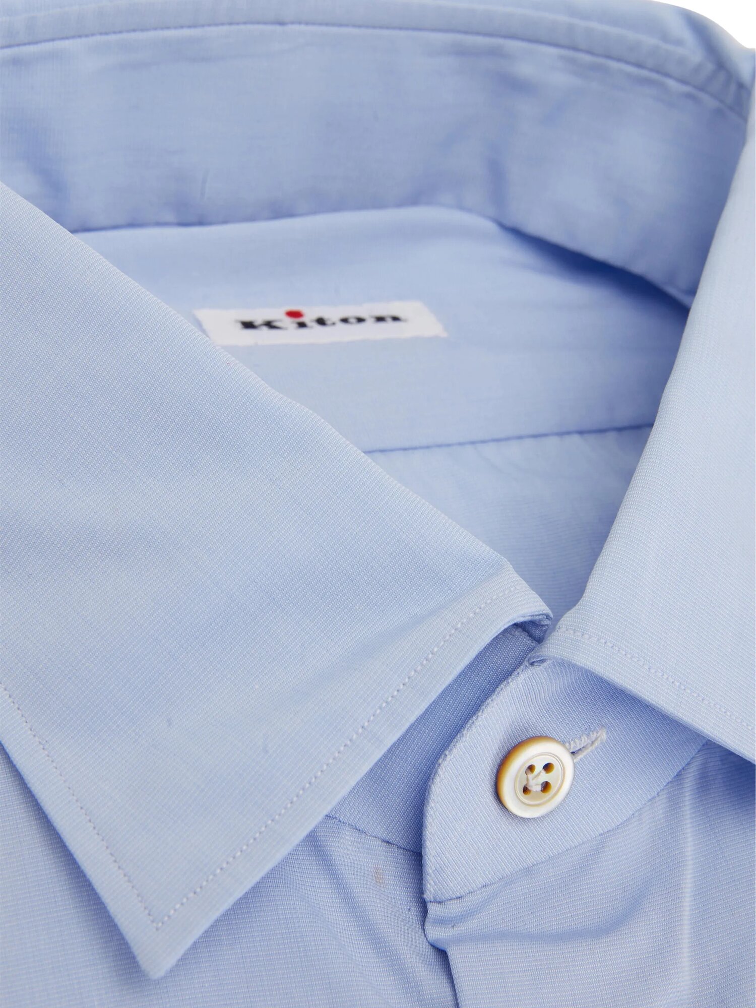 Рубашка Kiton Point-collar button shirt, размер XL, blue — фото 1