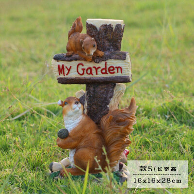 Наружный искусственный орнамент белки из смолы для сада и двора, маленькая скульптура животного, декор для сада и ландшафта, маленький элемент