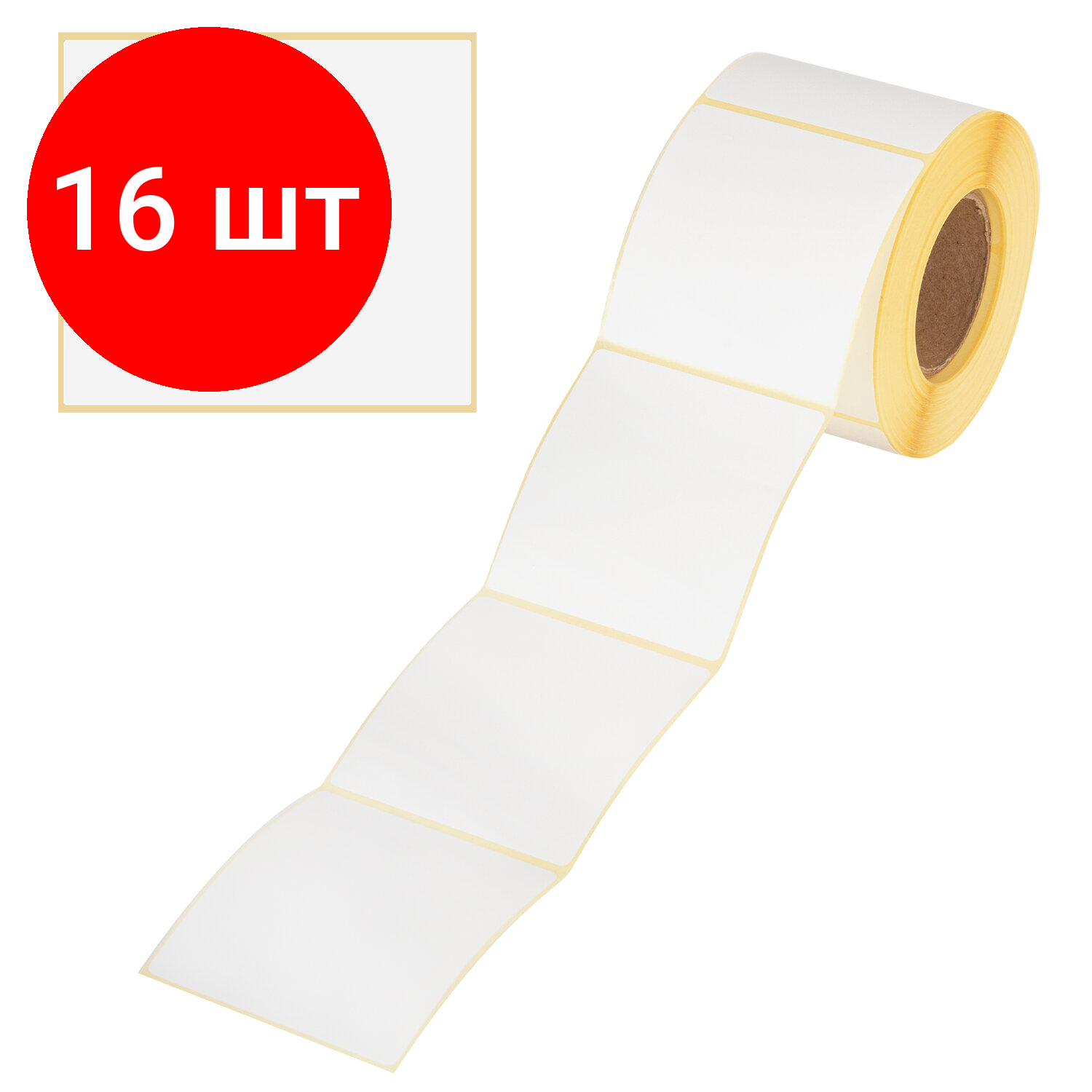 Комплект 16 шт, Этикетка ТермоТоп (58х60 мм), 500 этикеток в ролике, светостойкость до 12 месяцев