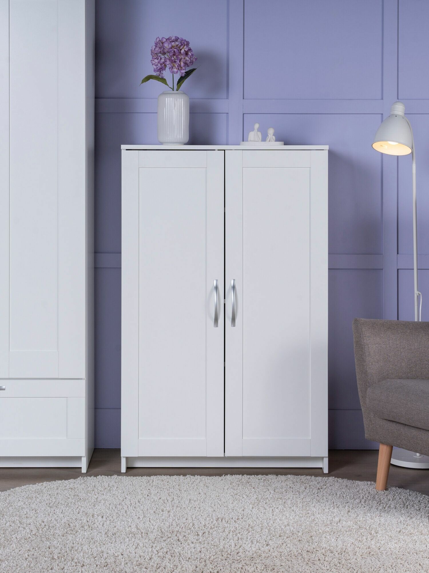 Тумба Сириус, 2 двери, 78х41х124 см, белая, ГУД лакк