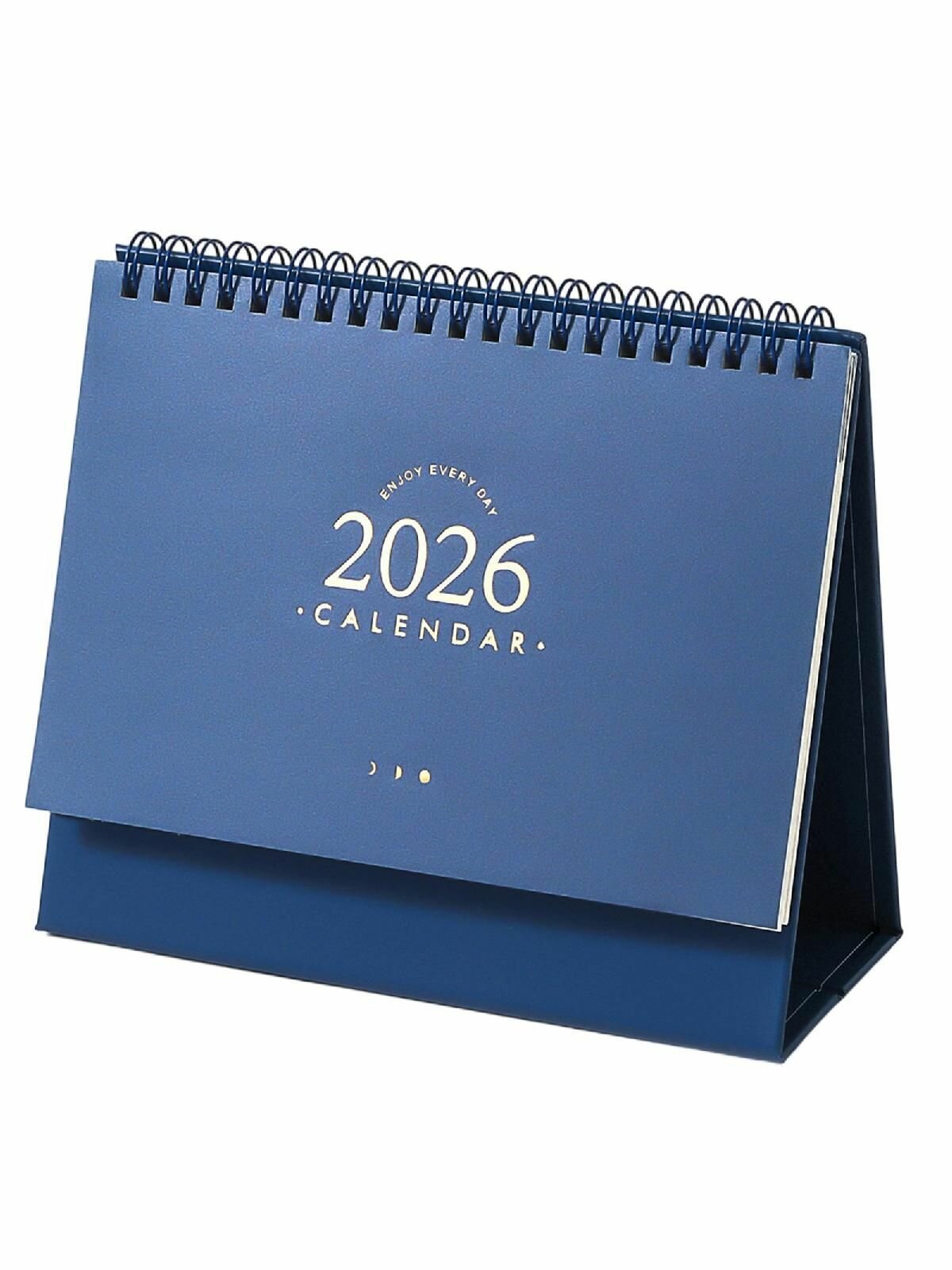 Ретро минималистичный настольный календарь 2026 года - Большой, синий