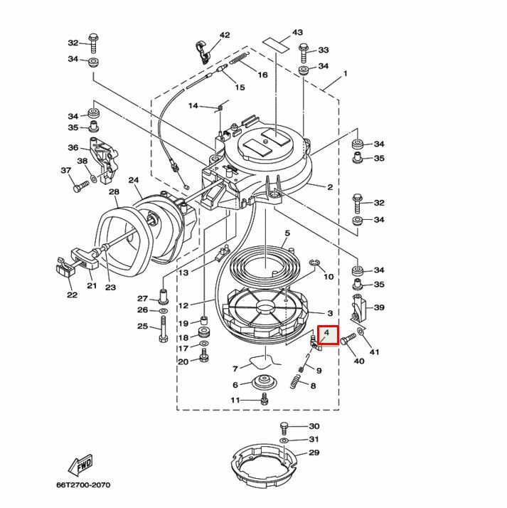 Храповик ручного стартера Yamaha 9.9-15, 40X, F6-40 (Производитель Omax)