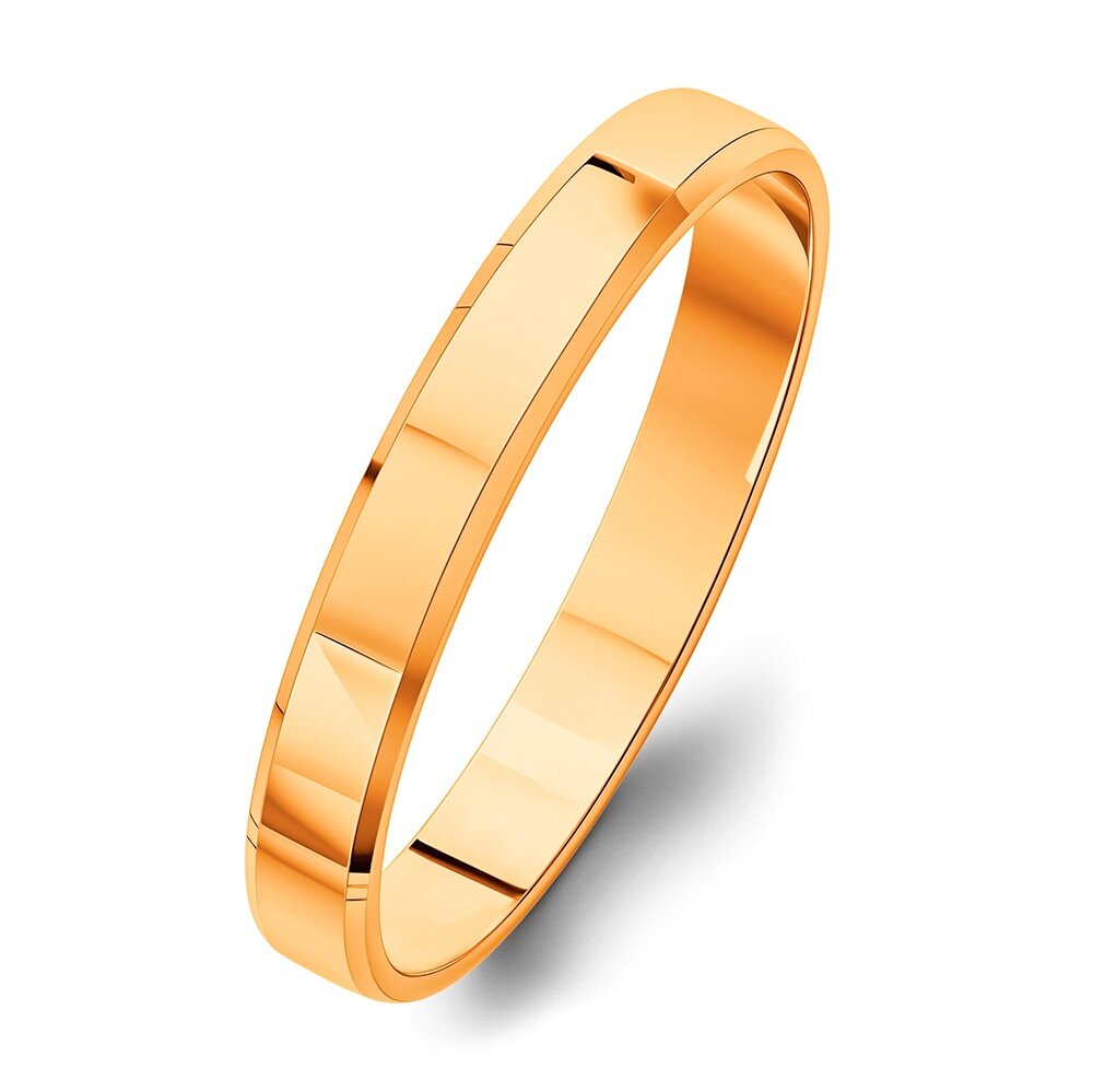 Кольцо обручальное, красное золото, 585 проба