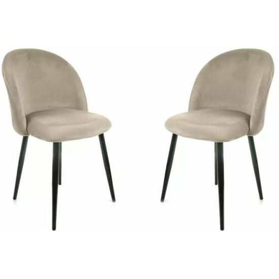 Комплект стульев домашних M-group бостон, бежевый, чёрные ножки (2 шт)