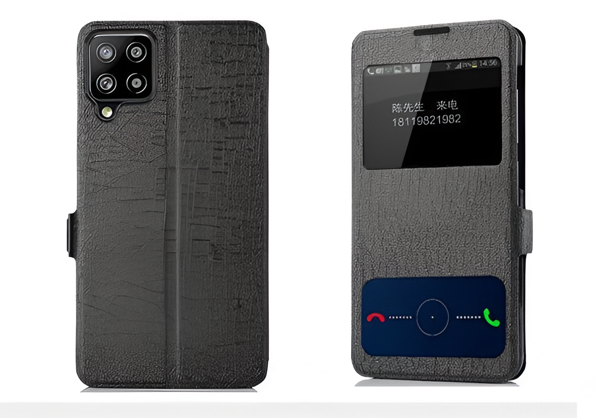 Защитный чехол-книжка MyPads для Samsung Galaxy M22 SM-M225F (2021) с окном вызова предпросмотра и свайпом