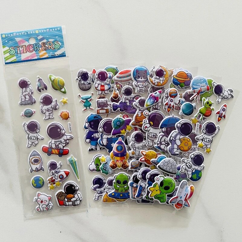 Наклейки 3D космос, астронавты, планеты, цвет: 3pcs Random pattern