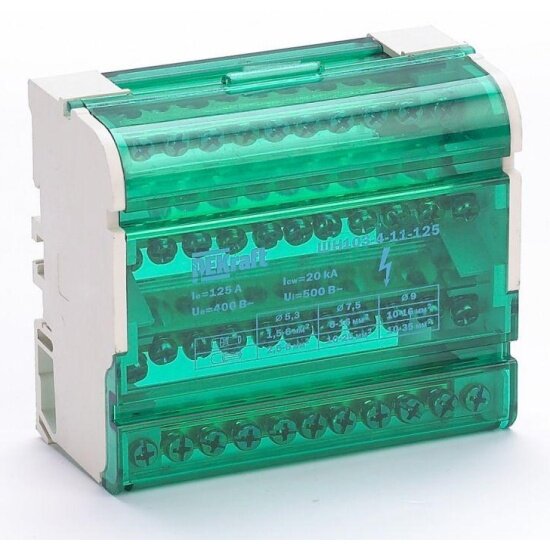 Шина нулевая (кросс-модуль) Dekraft DIN-рейку 4x11 групп 125А ШН-103 32018DEK 1113511