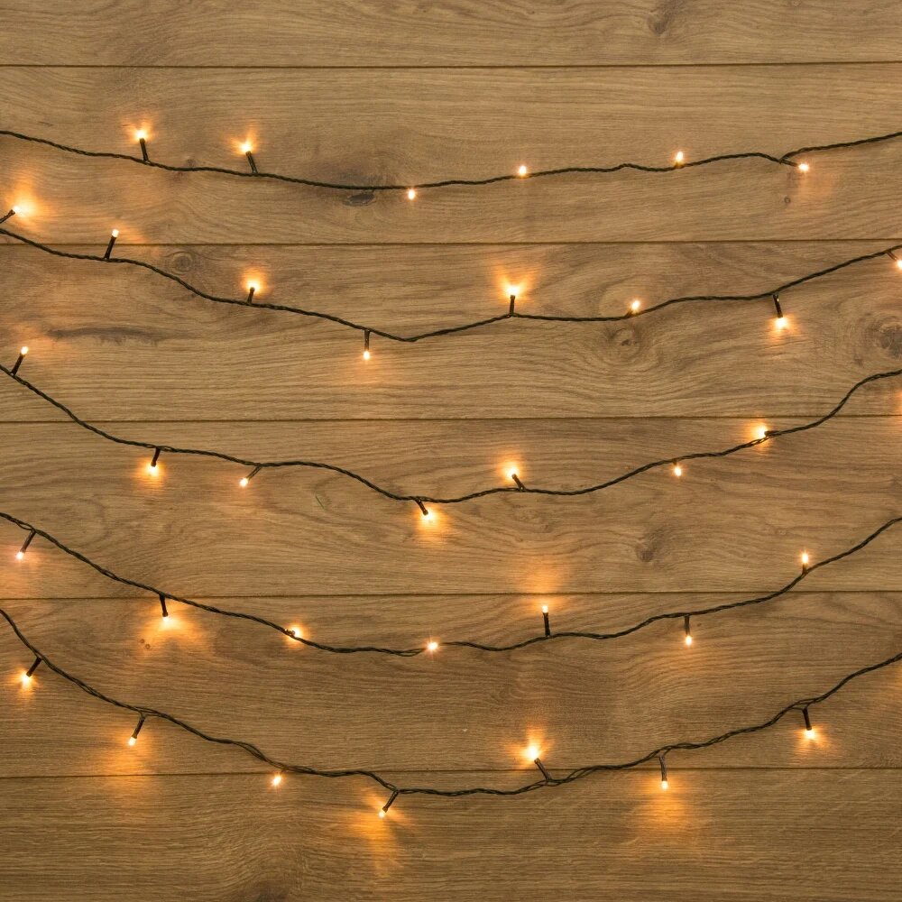 Гирлянда-нить Neon-Night 10 м, темно-зеленый ПВХ, 80 LED Тепло-белые 303-046
