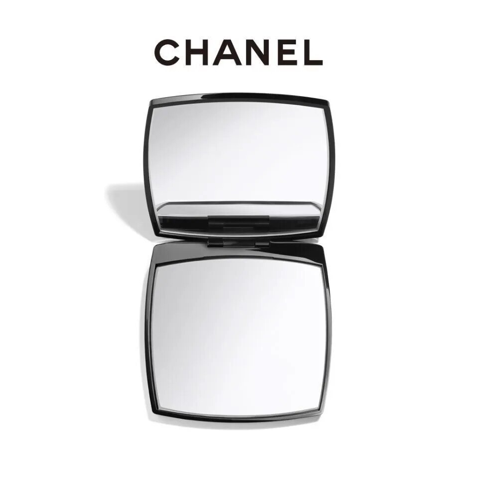 Chanel Зеркало гримерное двойное, черное, карманное, 7x7 см, артикул 1883774295 — фото 1