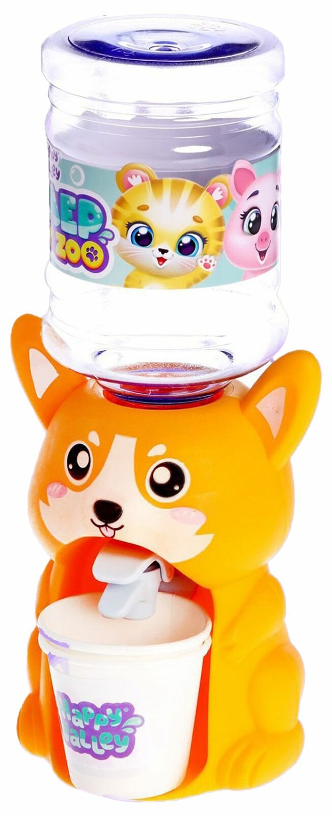 Детский настольный мини-кулер "Baby zoo. Корги" для питьевой воды, развивающая сюжетно-ролевая интерактивная игрушка, объём 350 мл.