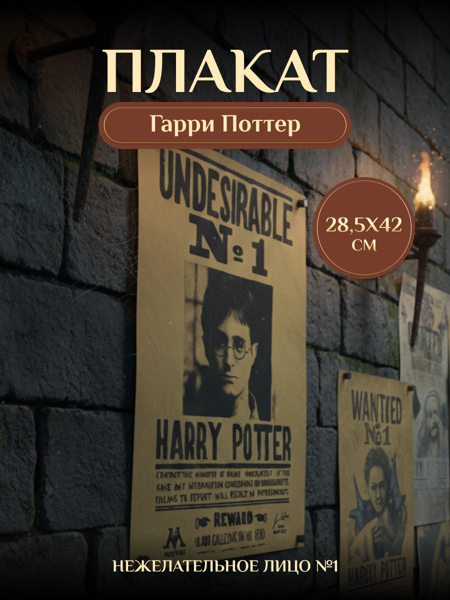 Плакат Гарри Поттер Daily Prophet "Нежелательное лицо №1"