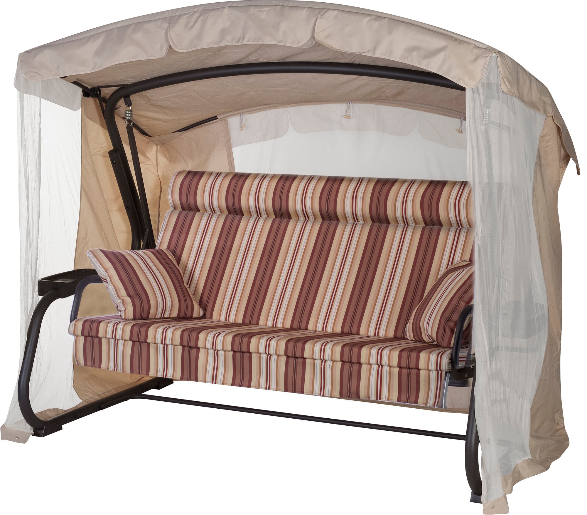 Садовые качели Удачная Мебель Паттайя, металл, бежевые, коричневые, до 350кг