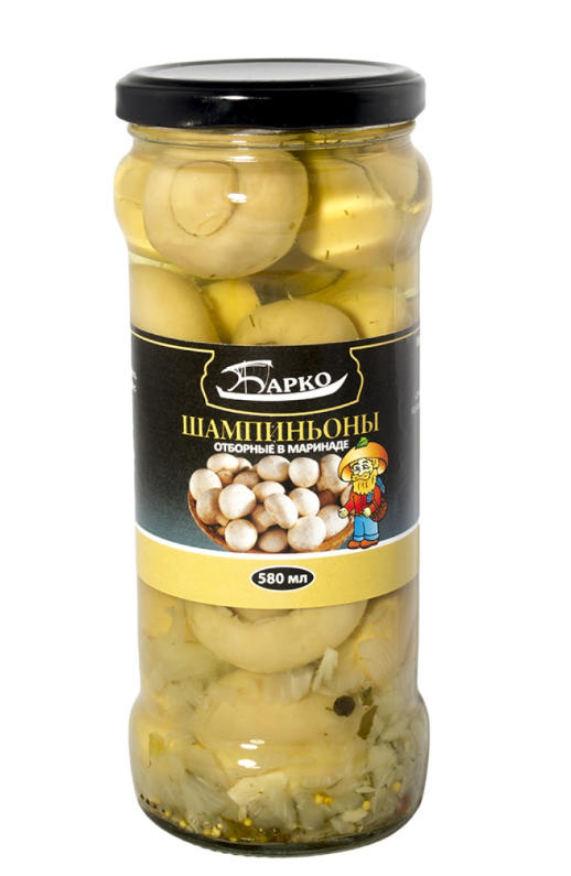Шампиньоны маринованные Барко, 580 мл