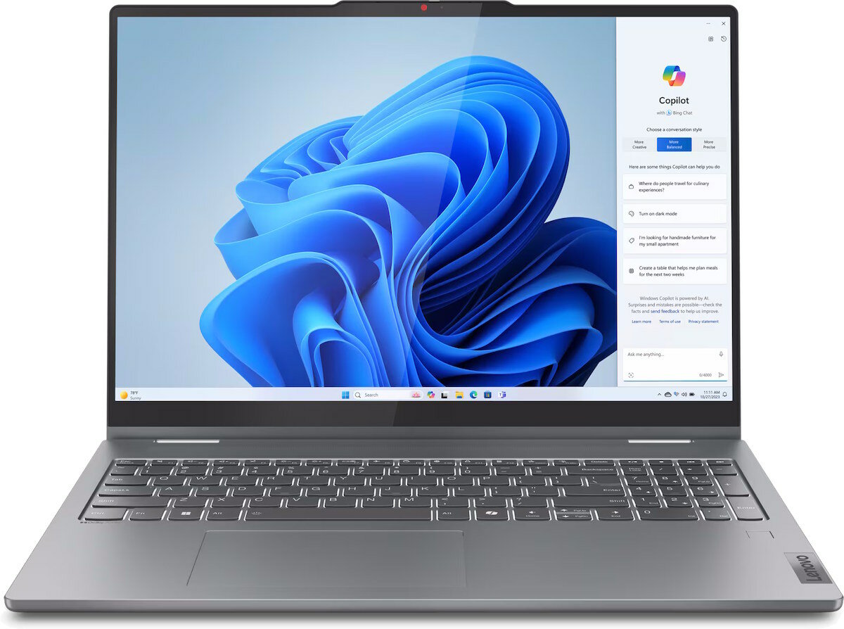 Ноутбук Lenovo Idea Pad 5 2-in-1 16IRU9 16" IPS, Core 7 150U, 16GB, 512GB SSD, Intel UHD, Win11, Luna Grey (83DU0007US)