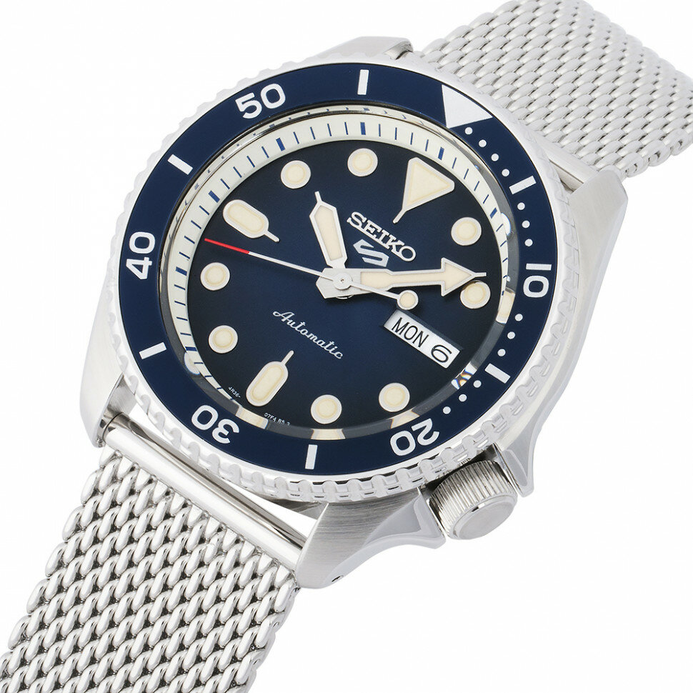 Наручные часы SEIKO 5 Sports, серебристый/синий — фото 1