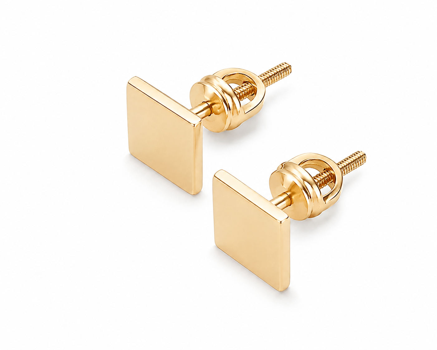 Серьги пусеты MG, серебро, 925 проба, золочение