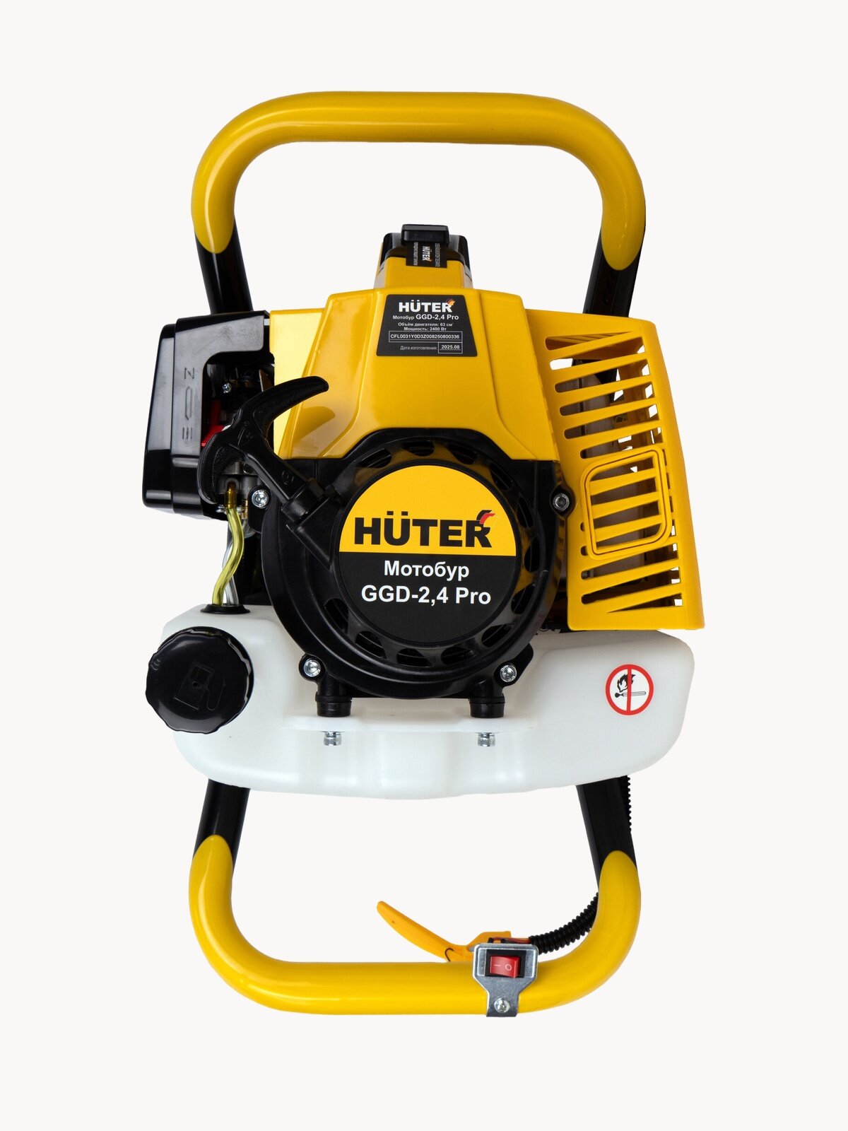 Мотобур бензиновый Huter GGD-2.4 Pro, двухтактный, 2.4 кВт, 63 см³, 1.6 л