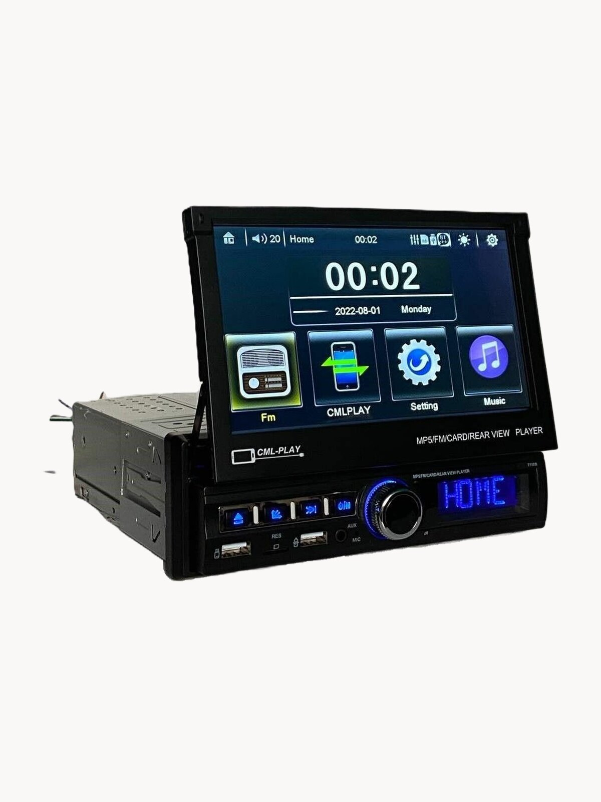 Автомагнитола 1 din с автоматическим выдвижным экраном