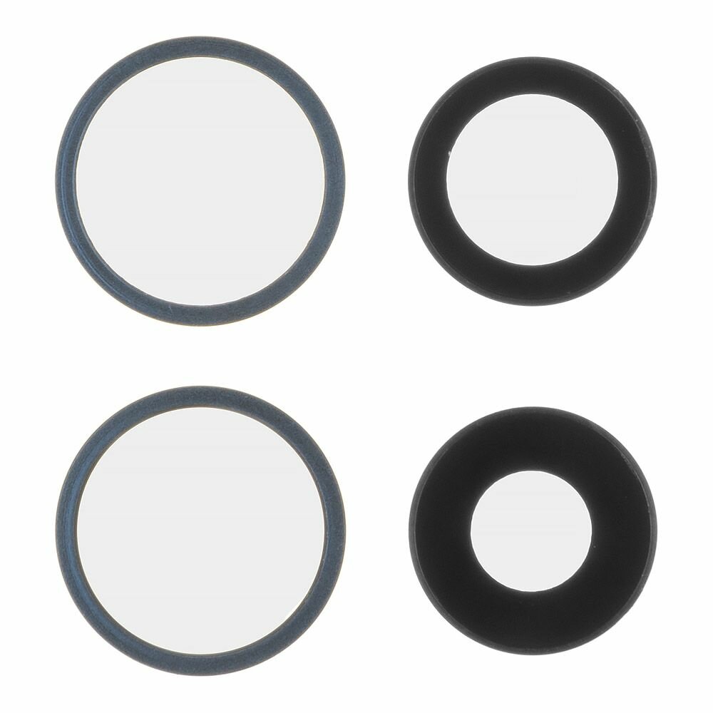 Стекло камеры + рамка для iPhone 12/12 mini (комплект 2 шт.) синий