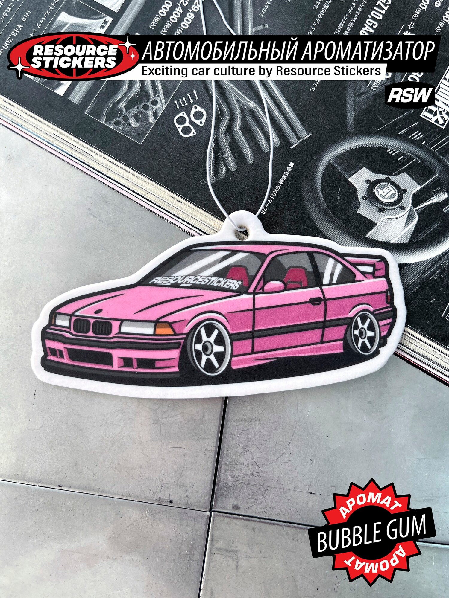 Ароматизатор для авто BMW E36 pink, Bubble gum