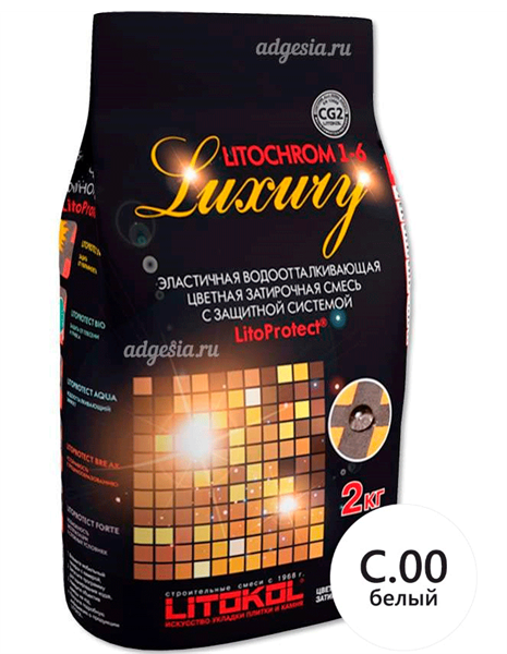 Затирка LITOKOL Litochrom 1-6 Luxury C.00 белая 2 кг