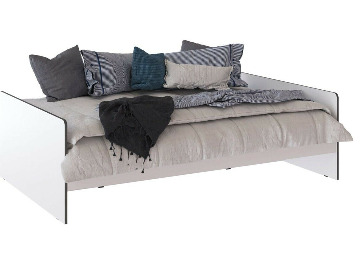 Современная Кровать 120х200 от МДМ, белый/графит серый (ЛДСП)