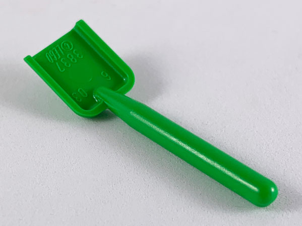 Minifigure, Utensil Shovel / Spade - Handle with Round End, 3837 Bright Green N