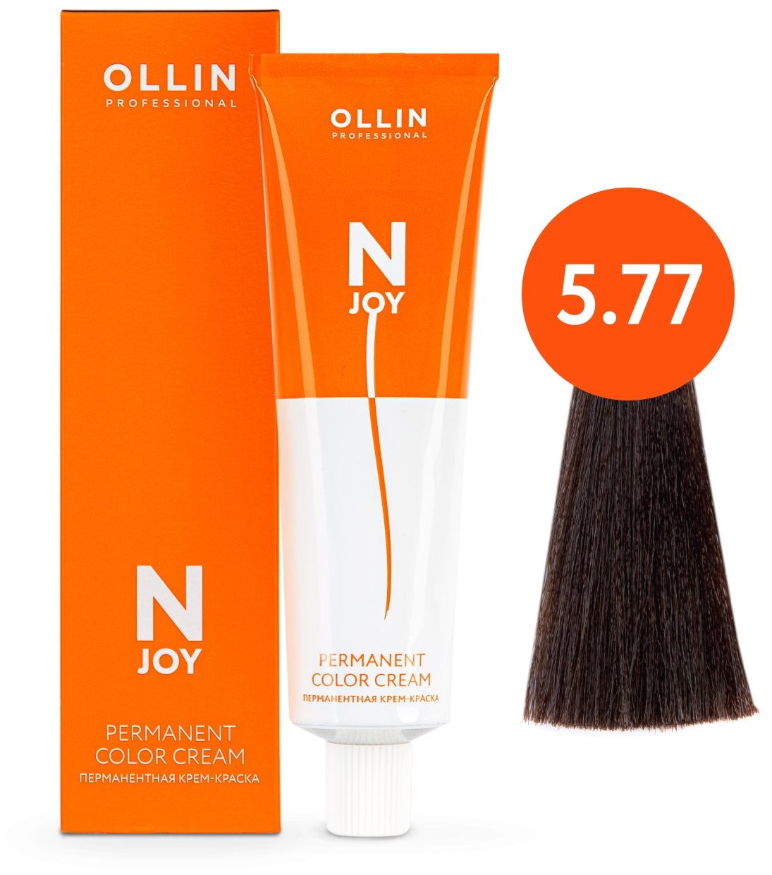 Крем-краска Ollin N-Joy Color Cream 5/77 (светлый шатен интенсивно-коричневый) – 100 мл