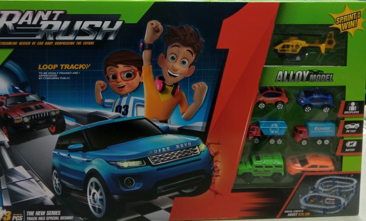 Автотрек "Автотрек 859-8" от , 73 детали, 2 электрические машинки, 635 см