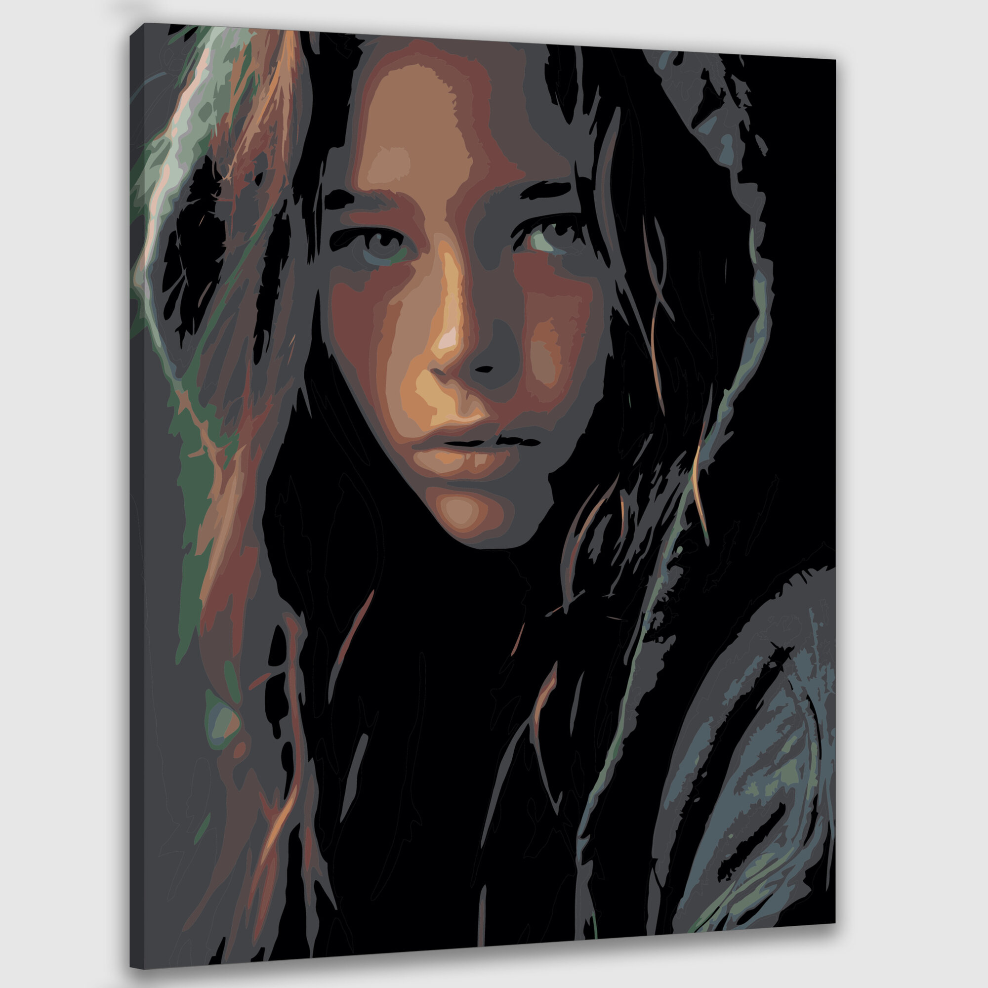 Картина по номерам 40x50 см, девушка, глаза, взгляд, страсть, решимость, уязвимость, эмоции, освещение