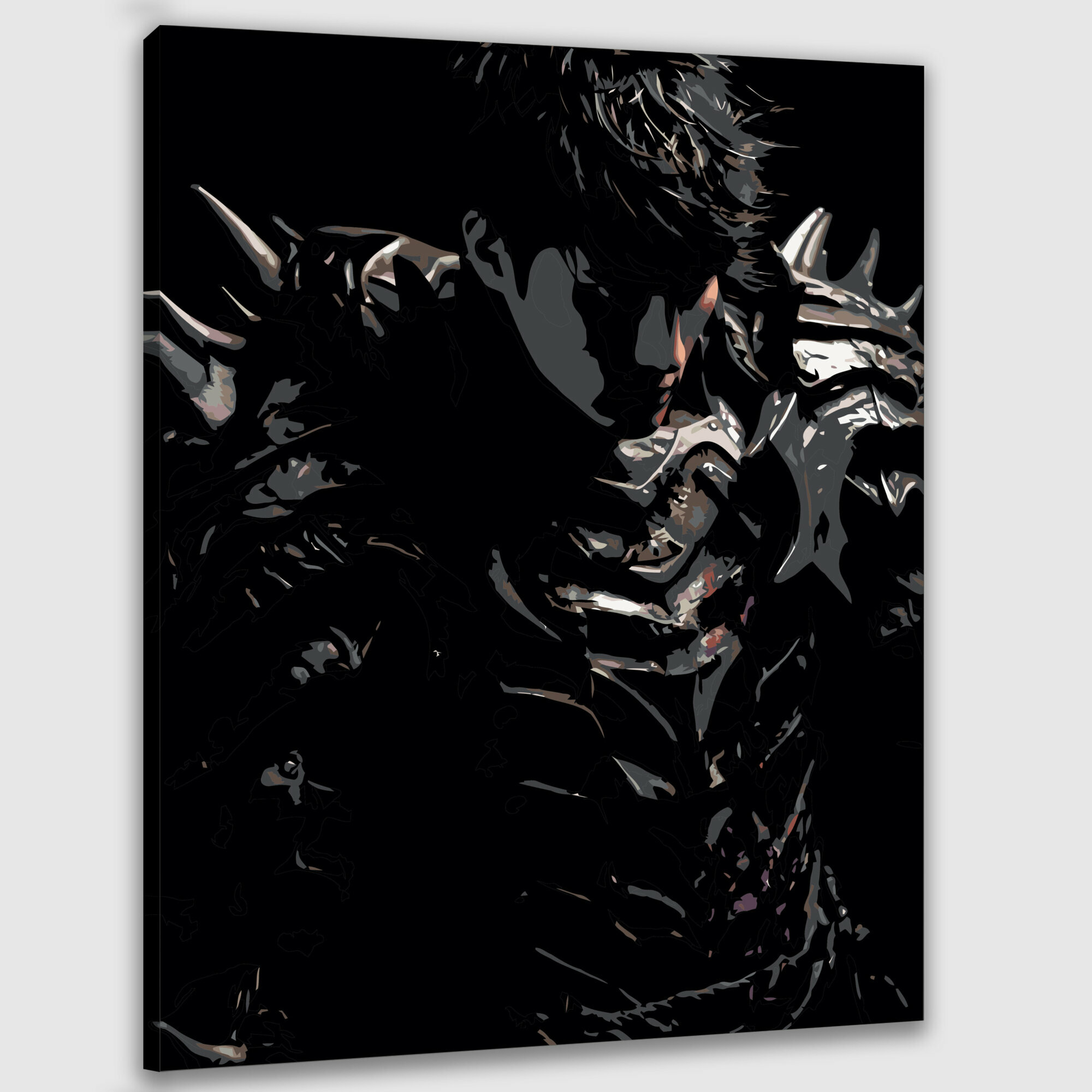 Картина по номерам 40x50 см, фотография, косплей, Берсерк, ручная работа, детальное воспроизведение, броня, вооружение