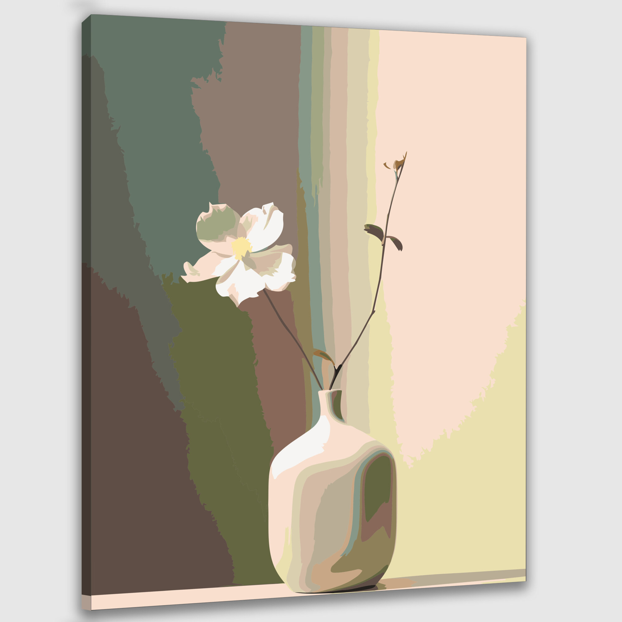 Картина по номерам 40x50 см, фотография, минимализм, белый цветок, нейтральный фон, освещение, спокойная атмосфера