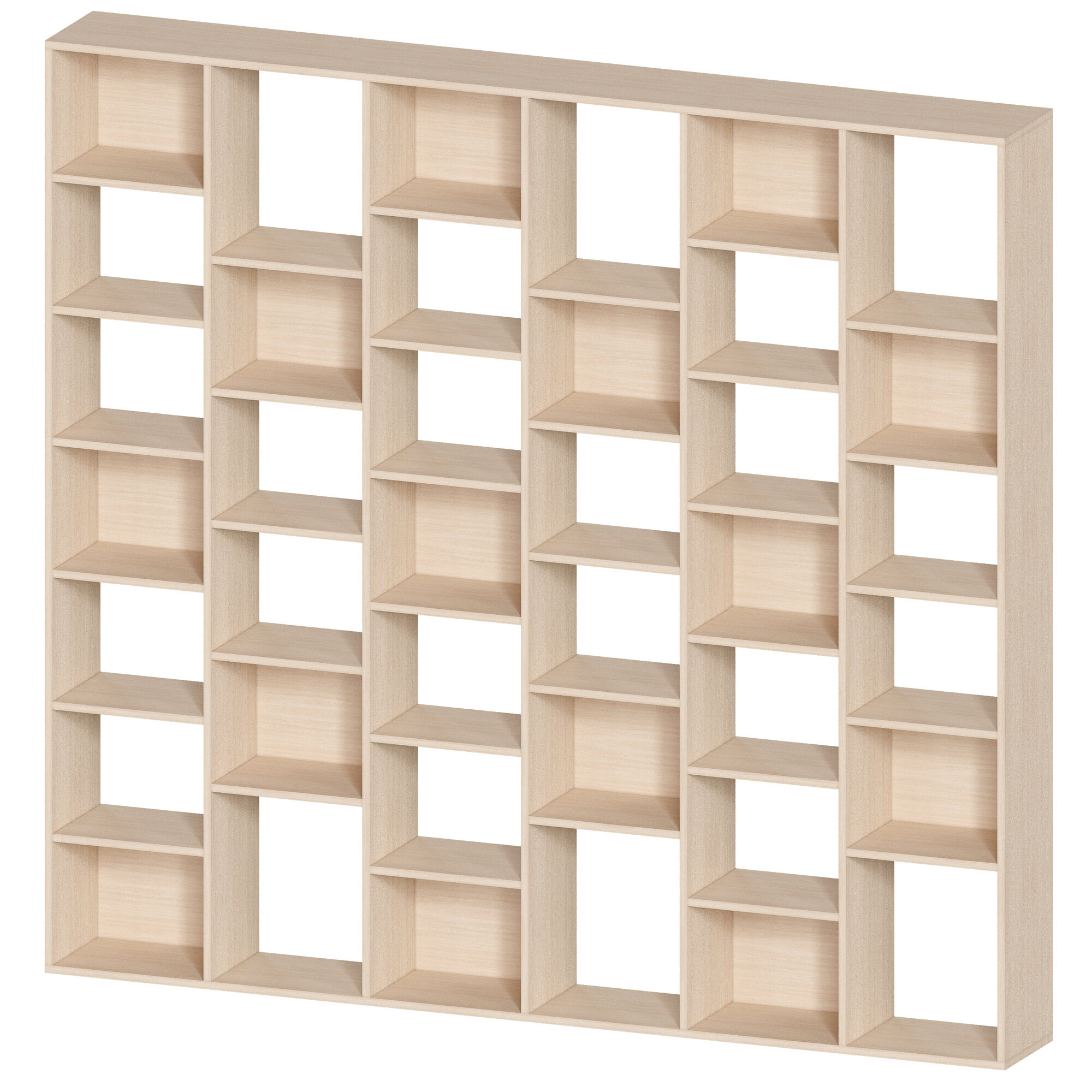 Стеллаж-перегородка sitymebel №6 Ширина 202 см, Глубина 25 см, Высота 188 см, цвет: Дуб молочный