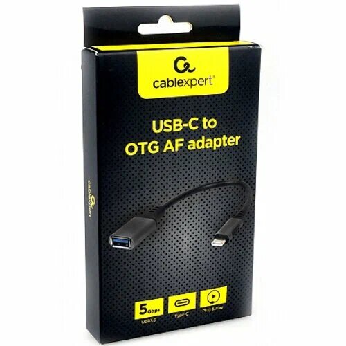 Адаптер Cablexpert A-USB3C-OTGAF-01 USB3.0 Cm-Af с поддержкой OTG - 0.15м