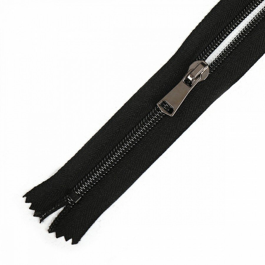 Молния MaxZipper спираль N5 декор. чер. никель н/р 18см цв. F322 черный уп.50шт