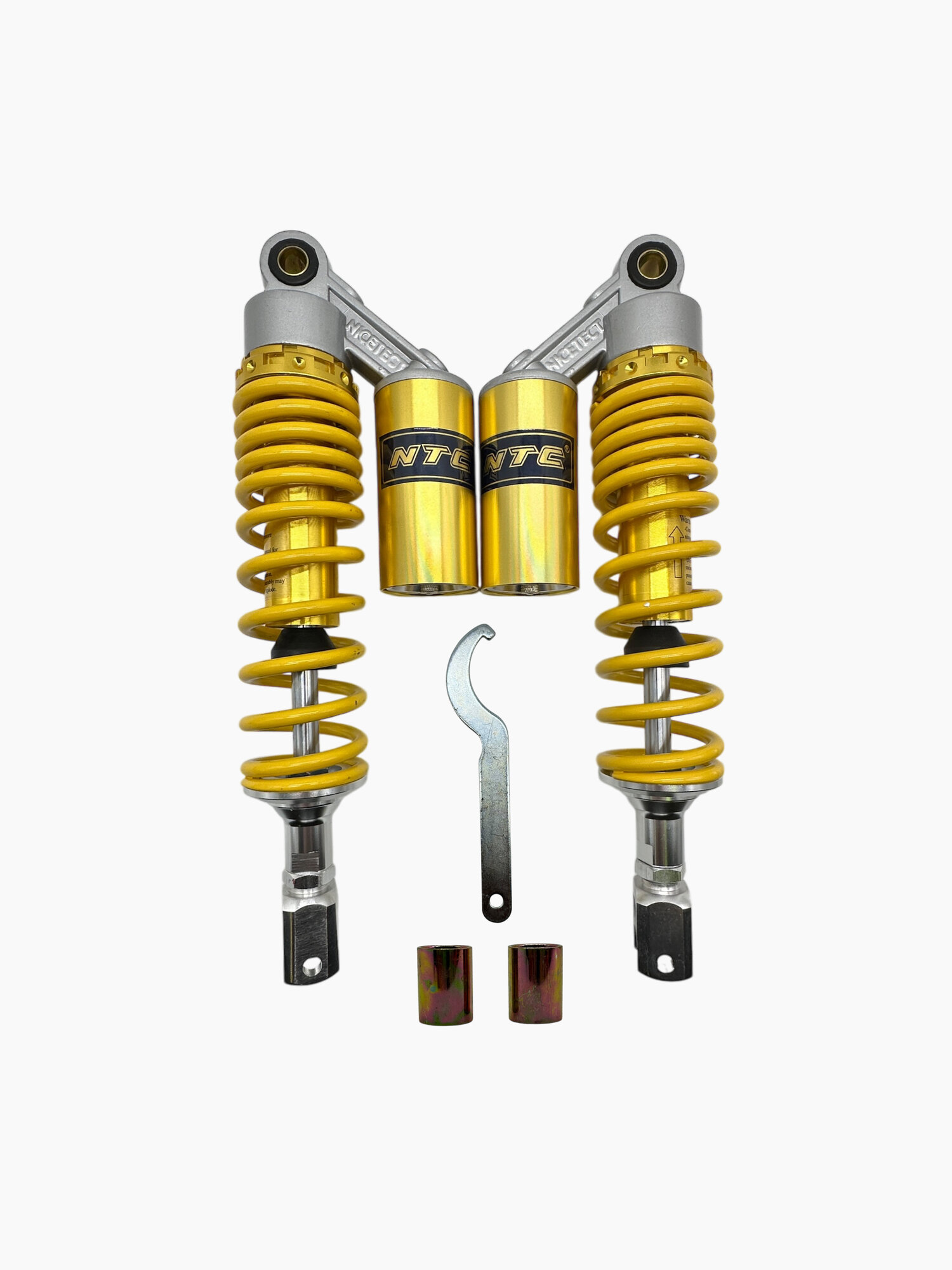Амортизаторы газомасляные задние на мопед Альфа, Дельта (жёлтые, пара)