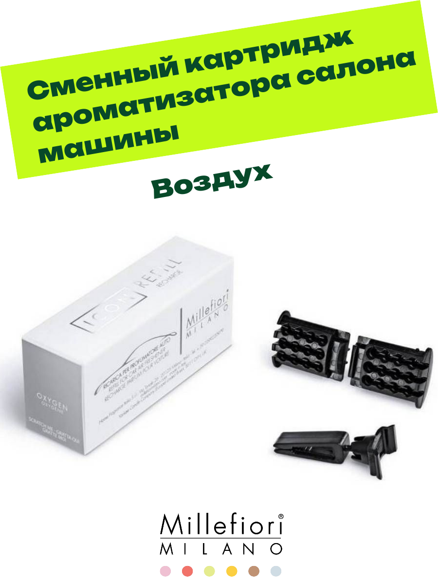 Millefiori Milano REFILL ICON / Картридж Воздух REFILL FOR CAR AIR FRESHENER "ICON" OXYGEN