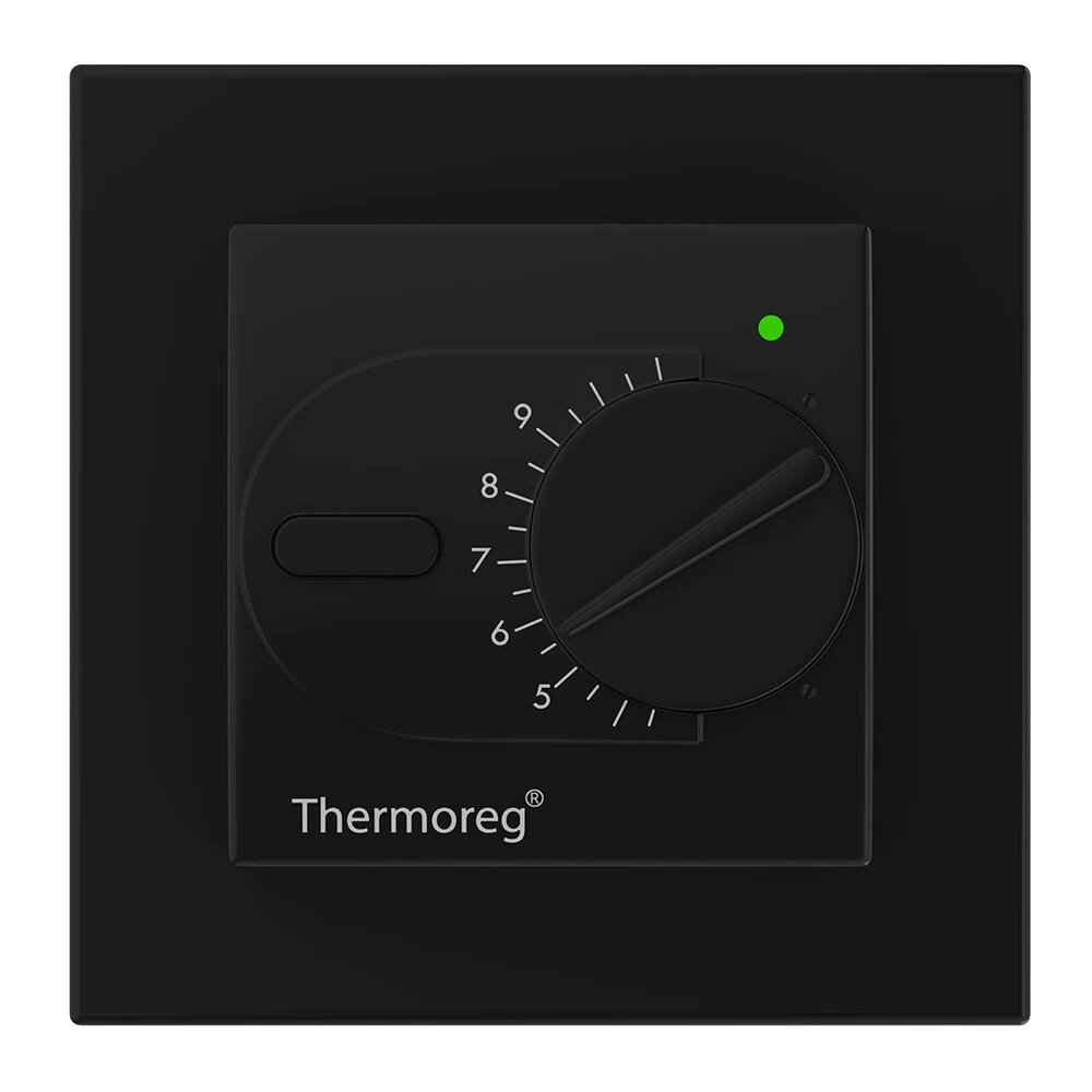 Терморегулятор механический для теплого пола Thermoreg TI-200 Design Black черный