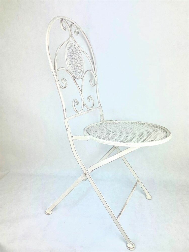 Металлический стул Прованс 95х39 см (белый) складной Country Artists