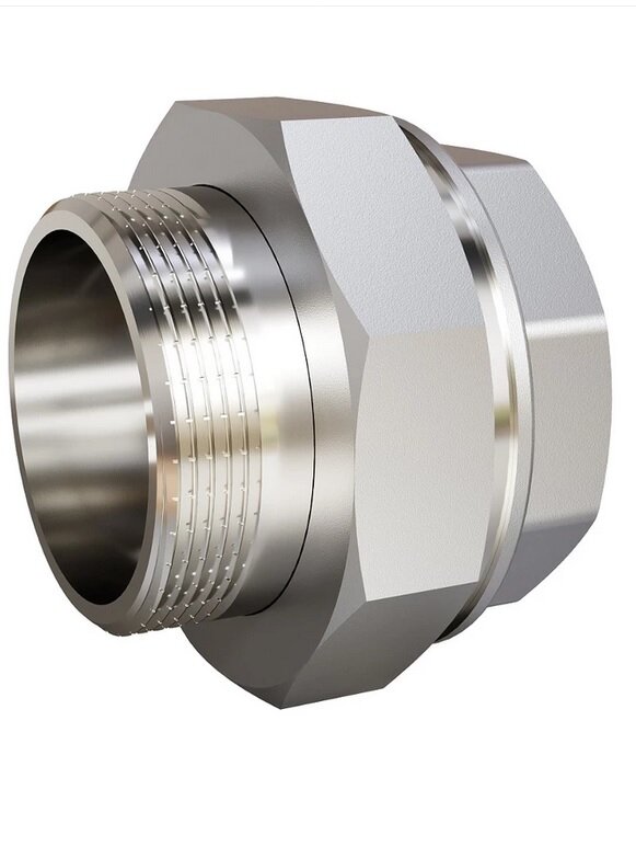 Сгон разъемный (американка) LD Pride DN50 (2") ВР/НР латунь никель (LD.67.520.50)