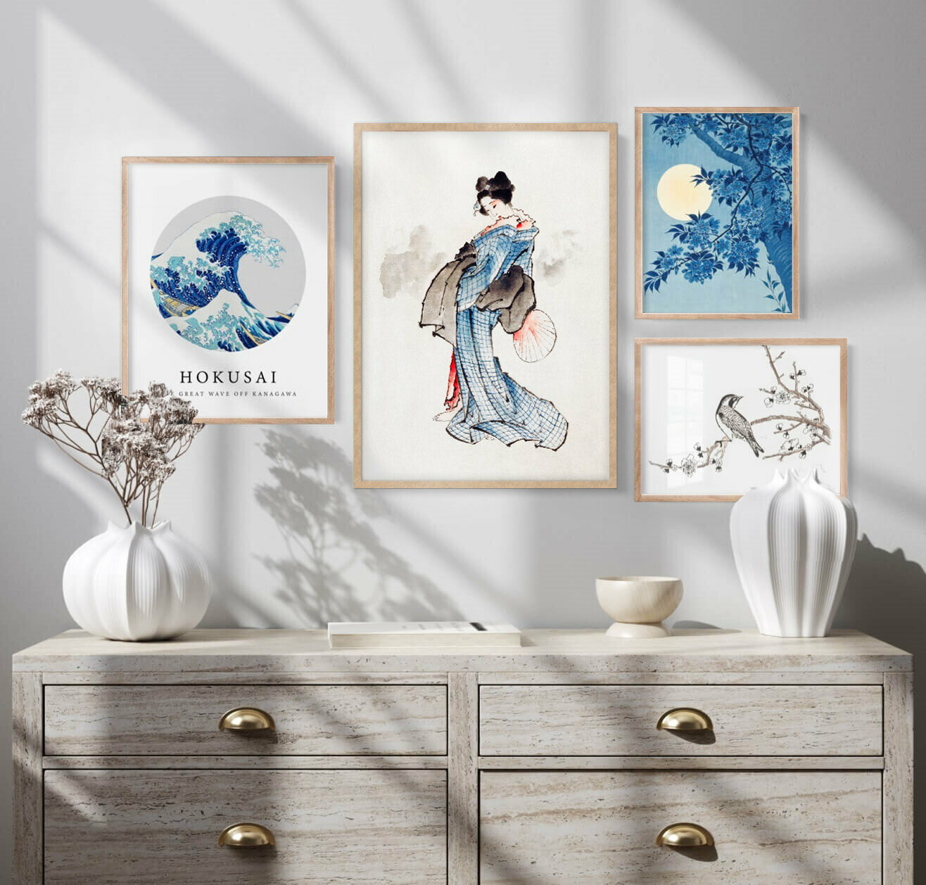 Постер 4 шт без рамки "Япония, в японском стиле" набор картин для интерьера