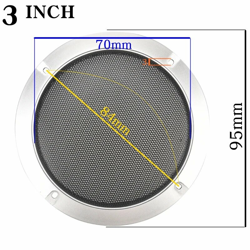 Сетчатая защитная решетка для динамика 3 INCH, серебряная