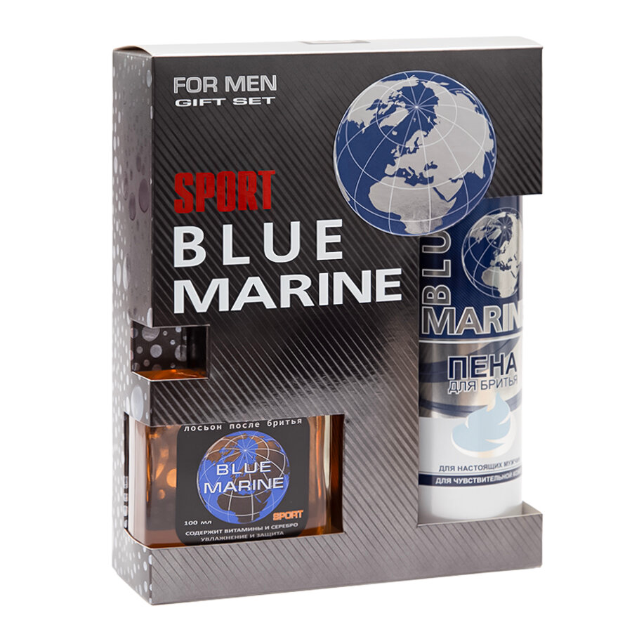 Набор подарочный для мужчин Blue Marine Sport 084 Пена для бритья и лосьон