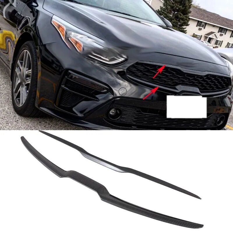 Для Kia Forte Cerato K3 2019 2020: Накладка на центральную решетку радиатора, карбоновая отделка, внешние аксессуары, стайлинг автомобиля