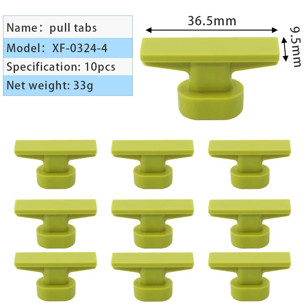 10 шт. Pull Tabs, XF-0324-4, 36.5x9.5 мм
