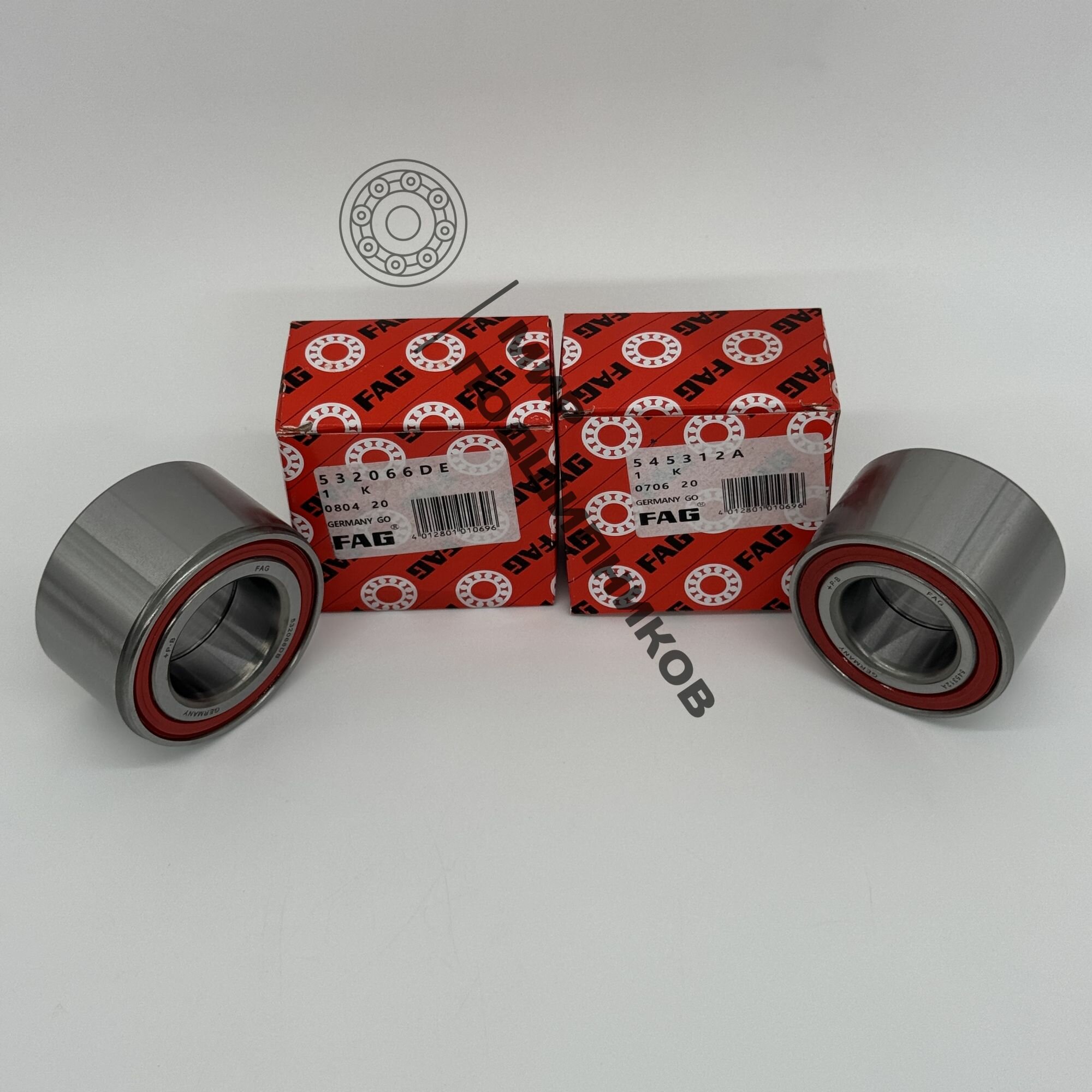 Комплект подшипников передней и задней ступицы FAG (545312A) (256706) 30х60х37,532066DE (256907) 34х64х37 для а/м ВАЗ 2108-21099, 2110-2112, 2113-2115